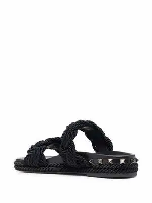 Valentino Garavani Rockstud Rope Sandals