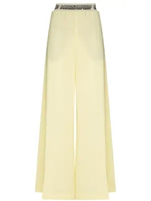 Stella McCartney Logo-waistband Palazzo Trousers - Yellow