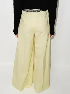Stella McCartney Logo-waistband Palazzo Trousers - Yellow