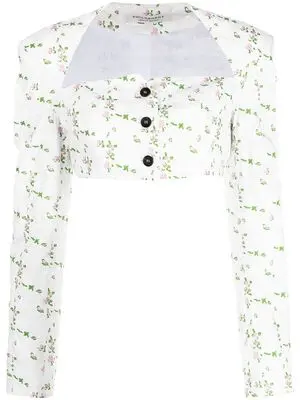 Philosophy Di Lorenzo Serafini Cropped Floral Blouse - White