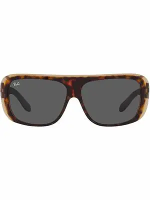 Ray-ban Blair Oversize Tortoiseshell Effect Sunglasses - Black