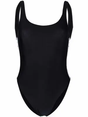 CHIARA FERRAGNI Logo-tape Open-back One-piece - Black