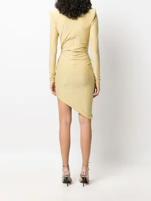 Alexandre Vauthier Metallic-sheen Asymmetric Fitted Dress