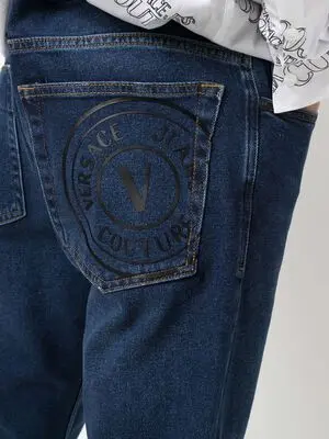 Versace Straight-leg Cotton-blend Jeans