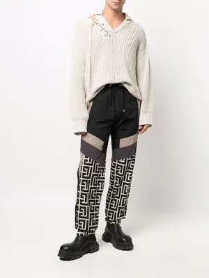 Balmain Colour-blocked Monogram Track Pants