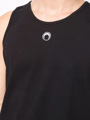MARINE SERRE Crescent Moon Logo-embroidered Tank Top - Black