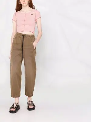 DIESEL® Logo Patch Detail Cotton Jeans - Neutrals