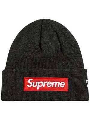Supreme X New Era Box Logo Knitted Beanie - Grey