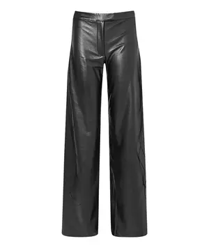 AYA MUSE Volterra Leather Wide-leg Trousers