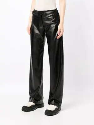AYA MUSE Volterra Leather Wide-leg Trousers