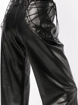 AYA MUSE Volterra Leather Wide-leg Trousers