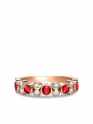 PRAGNELL 18kt Rose Gold Diamond And Ruby Ring - Pink