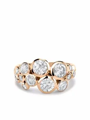 PRAGNELL 18kt Rose Gold Diamond Bubbles Ring - Pink