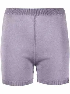 1017 Alyx 9sm Metallic-thread Knitted Shorts - Purple