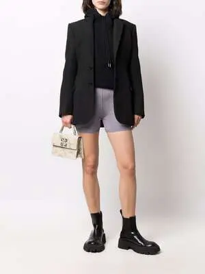 1017 Alyx 9sm Metallic-thread Knitted Shorts - Purple