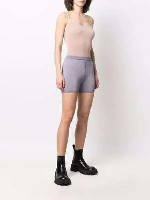 1017 Alyx 9sm Metallic-thread Knitted Shorts - Purple
