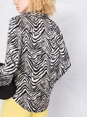 Karl Lagerfeld Zebra Print Long Sleeve Shirt