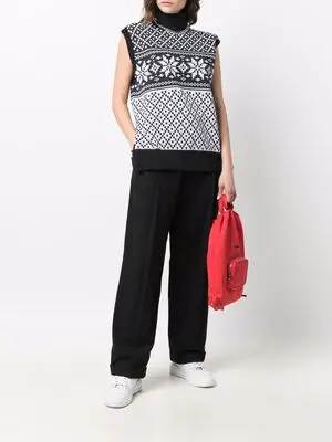 FUMITO GANRYU Embroidered Roll-neck Sleeveless Jumper