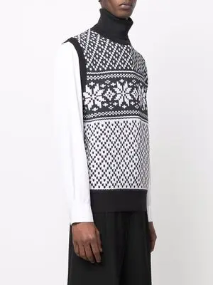 FUMITO GANRYU Embroidered Roll-neck Sleeveless Jumper