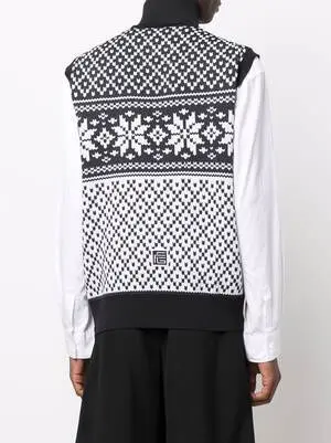 FUMITO GANRYU Embroidered Roll-neck Sleeveless Jumper