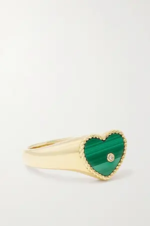 Yvonne Léon 9-karat Malachite And Diamond Signet Ring - Green