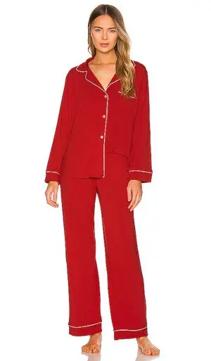 Eberjey Eberjey Gisele The Long Pj Set In Red. Holly Red