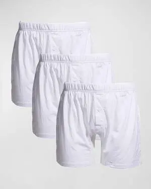 2(X)Ist Men & Apos;s 3-pack Pima Cotton Knit Boxers 3 Pack White