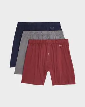 2(X)Ist Men & Apos;s 3-pack Pima Cotton Knit Boxers Navyblazer/tyawny