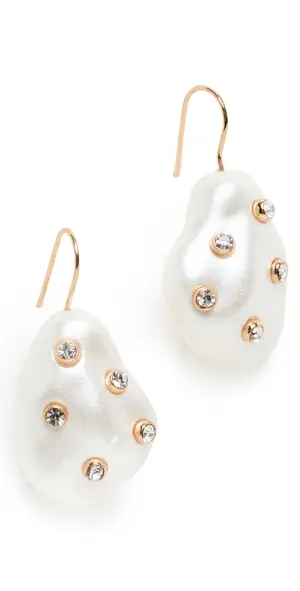 KENNETH JAY LANE Earrings With Faux Pearl And Crystal