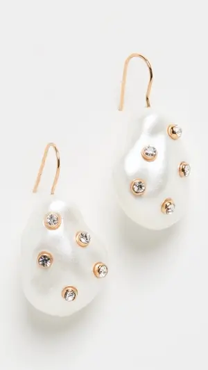 KENNETH JAY LANE Earrings With Faux Pearl And Crystal