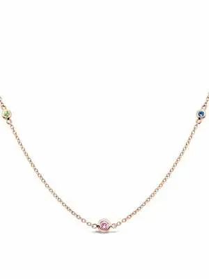 PRAGNELL 18kt Rose Gold Rainbow Sapphire Necklace - Pink