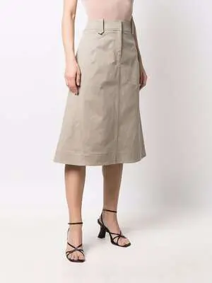 Alberta Ferretti Four-pocket Cotton A-line Skirt