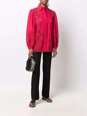 Alberta Ferretti Embroidered Cotton-blend Shirt