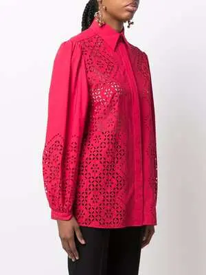 Alberta Ferretti Embroidered Cotton-blend Shirt