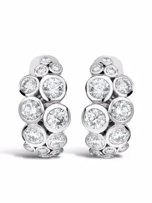 PRAGNELL 18kt White Gold Diamond Hoop Earrings