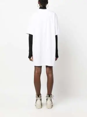 MSGM Logo Print T-shirt Dress - White