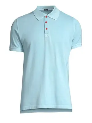Kiton Cotton Polo Shirt Light Blue