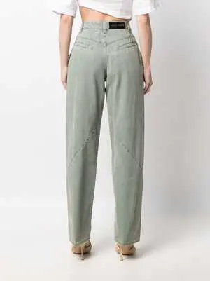 Alberta Ferretti High-waisted Cotton Trousers