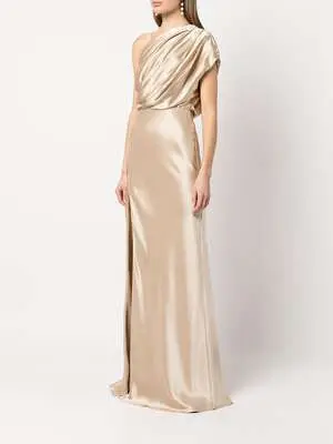 Michelle Mason Asymmetric Gown - Brown
