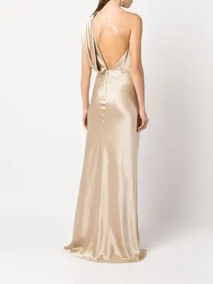 Michelle Mason Asymmetric Gown - Brown