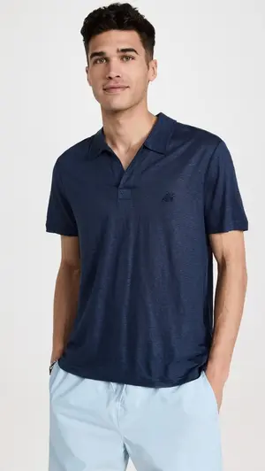 Vilebrequin Linen Pyramid Polo Shirt - Navy