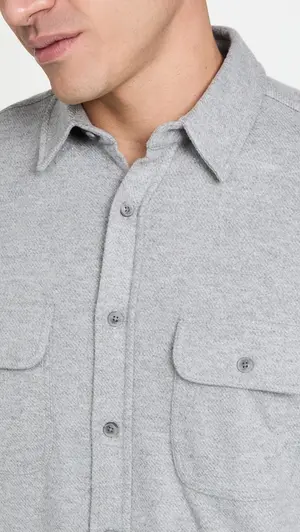 Faherty Brand Legend Sweater Shirt - Fossil Grey Twill
