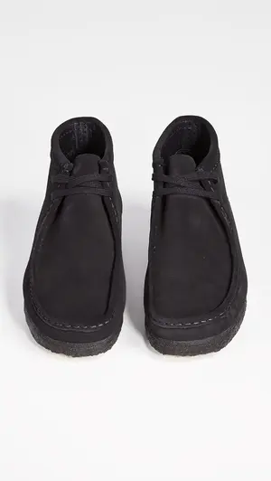 Clarks Suede Wallabee Boots - Black
