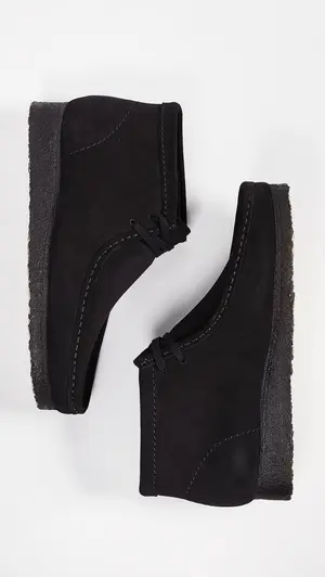 Clarks Suede Wallabee Boots - Black