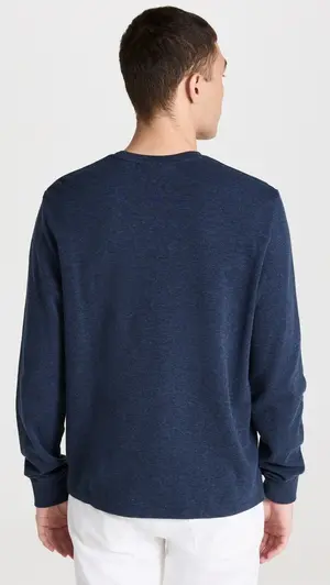 FRAME Long Sleeve Crewneck Top - Heather Midnight