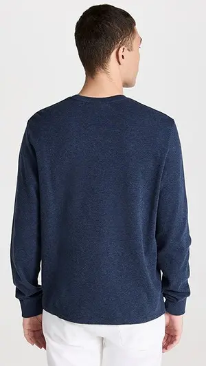 FRAME Long Sleeve Crewneck Top - Heather Midnight