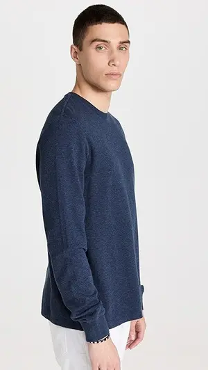 FRAME Long Sleeve Crewneck Top - Heather Midnight
