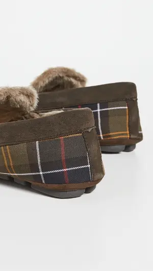 Barbour Suede Monty Slippers - Classic Tartan