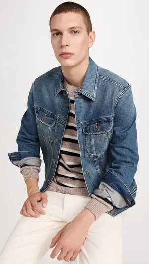 A.p.c. Washed Stretch Denim Jacket