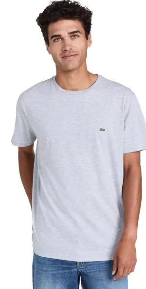 Lacoste Crew Neck Pima Cotton Jersey T-shirt - Grey Chine